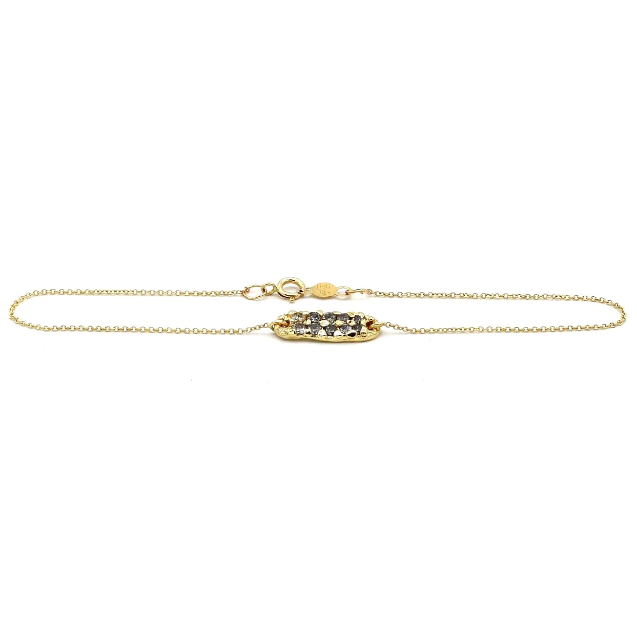 Aili Jewelry | Greta Grey Diamonds + 14k Gold Bracelet | Firecracker